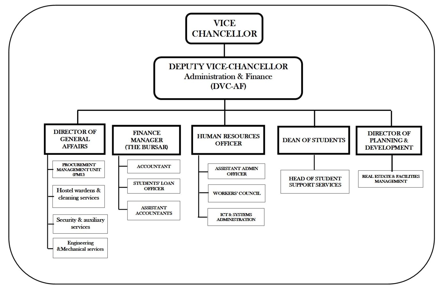 Organization structure – UAUT